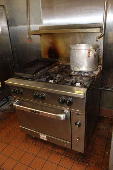 Vulcan Commercial Gas Range with griddle & oven - Lawler Auction Company
