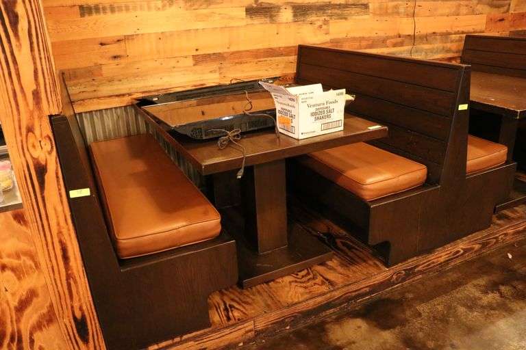 2-SINGLE BOOTH SEATS, 3 DOUBLE BOOTH SEATS, AND 4 BOOTH TABLES - Lawler ...
