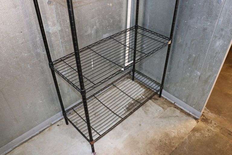 5-SHELF BLACK METAL WIRE RACK - Lawler Auction Company
