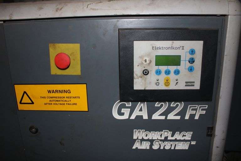 2001 Atlas Copco GA22FF Air Compressor - Lawler Auction Company