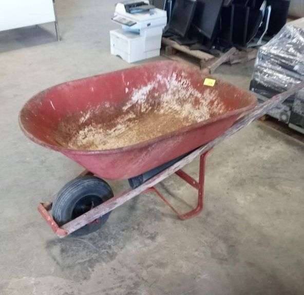 RED WHEELBARROW & BLUE DUEL WHEELBARROW - Lawler Auction Company