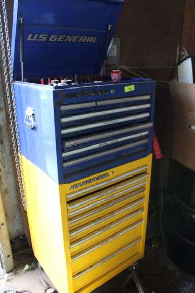 US GENERAL BLUE & YELLOW TOOL BOXES W/ CONTENTS - Lawler Auction Company