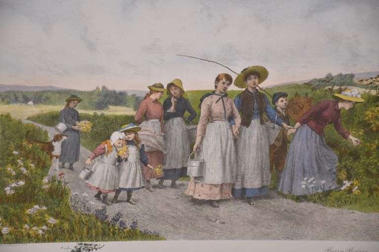 Large framed print "Berry Pickers"; 1037-248 - R.H. Lee & Co. Auctioneers