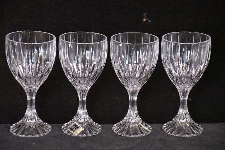 Set of 4 Mikasa "Parklane" crystal goblets; 68-751B - R.H. Lee & Co ...