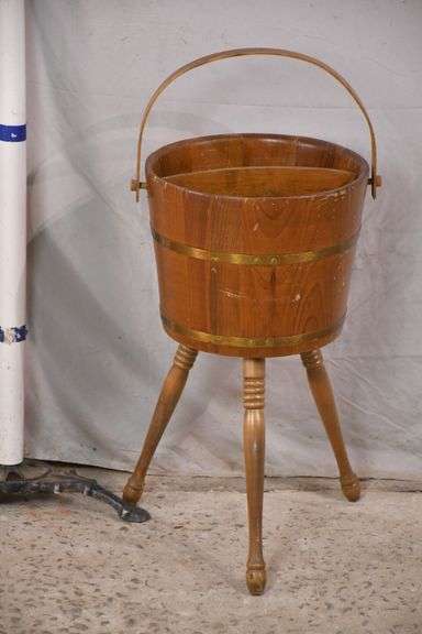 Wooden divided bucket with turned legs; 1126-036 - R.H. Lee & Co ...