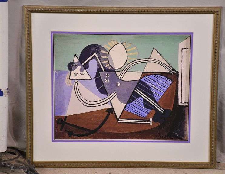 Framed giclée print "Woman on the Beach" by Pablo Picasso; 975-659 - R ...