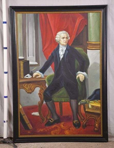 Extra large painting on canvas of a founding father; 336-1981 - R.H ...