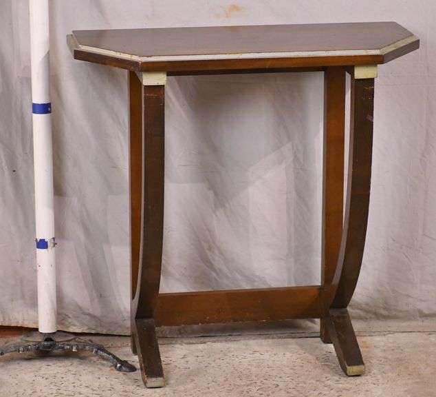 Walnut console table with with silver painted trim; 55-8764 - R.H. Lee ...