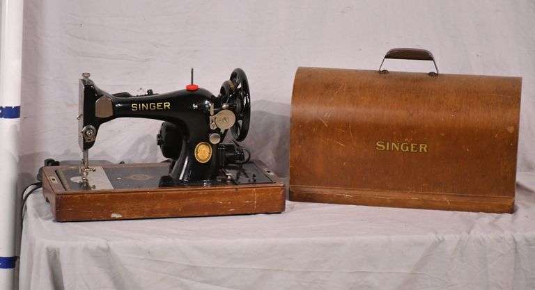 Singer portable electric sewing machine with case; 13591-020 - R.H. Lee ...