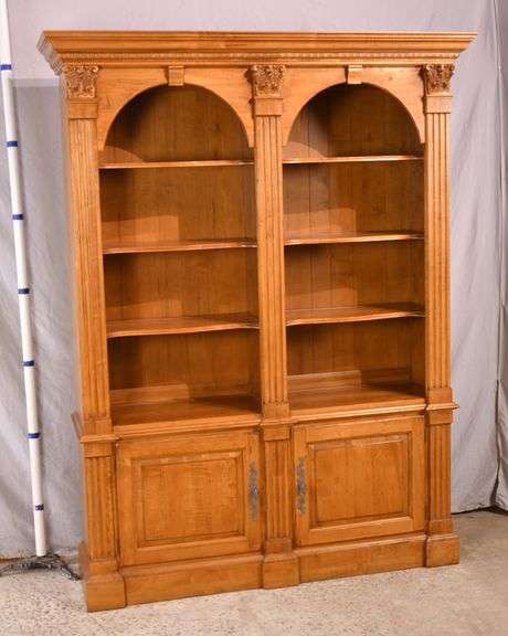 Ethan Allen large 2 part bookcase with fluted columns; 68-2798 - R.H ...