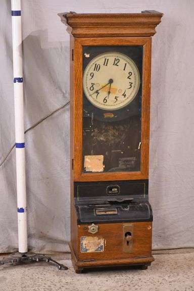 General Time Recorder Clock Exchange Inc. vintage time clock with oak ...