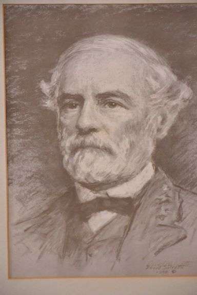 Signed framed engraving of Robert E. Lee by David Silvette; 1054-742 ...