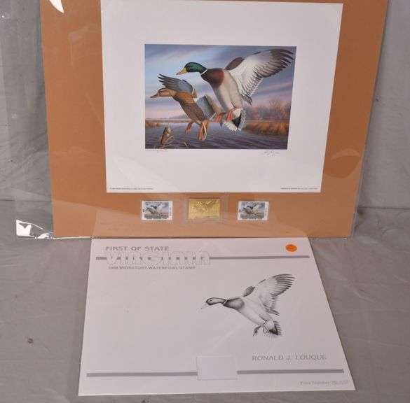 Small signed limited edition unframed print "1988 1st of State Virginia ...