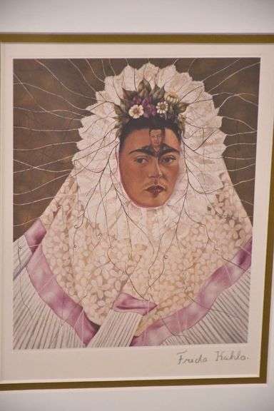 Small signed framed print "Self-Portrait as a Tehuana" by Frida Kahlo ...