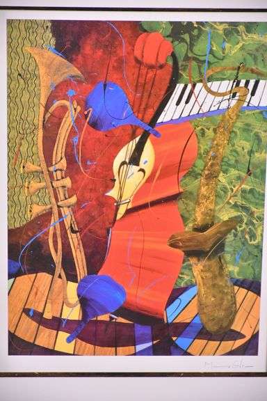 Large framed print "Instruments Imitating Life" by Marcus Glenn; 558 ...
