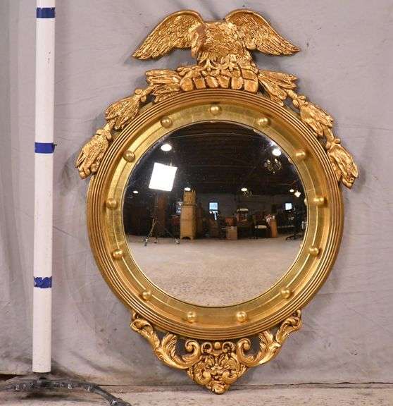 Stroupe Mirror Co. bullseye mirror with gold eagle frame; 68-2980 - R.H ...