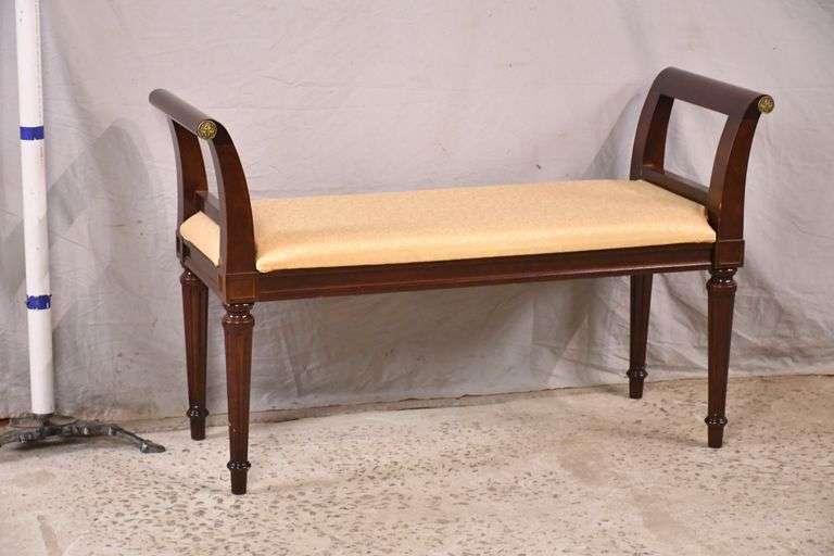 Bombay Co. open arm window bench with fluted legs; 8268-019 - R.H. Lee ...