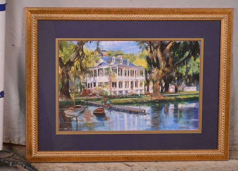 Framed plantation scene print by Bill Stroud; 1037-348 - R.H. Lee & Co ...