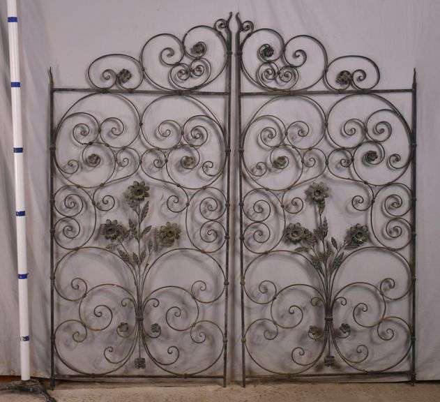 Pair of ornate wrought iron gates/panels; 55-9028 - R.H. Lee & Co ...