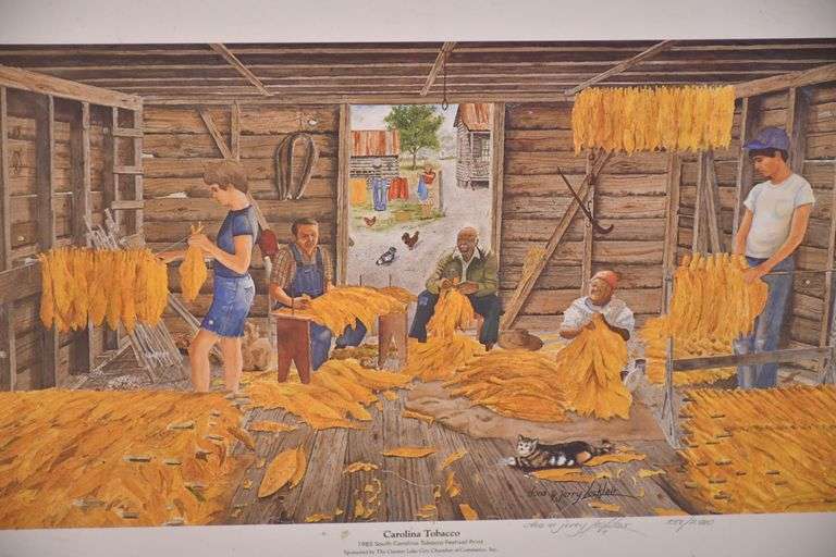 Two signed limited edition unframed Carolina Tobacco prints by Donna ...