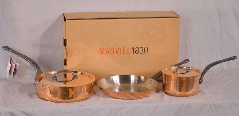 Mauviel 1830 "M'Heritage" 5 piece copper cookware set; 13881-F077A - R ...