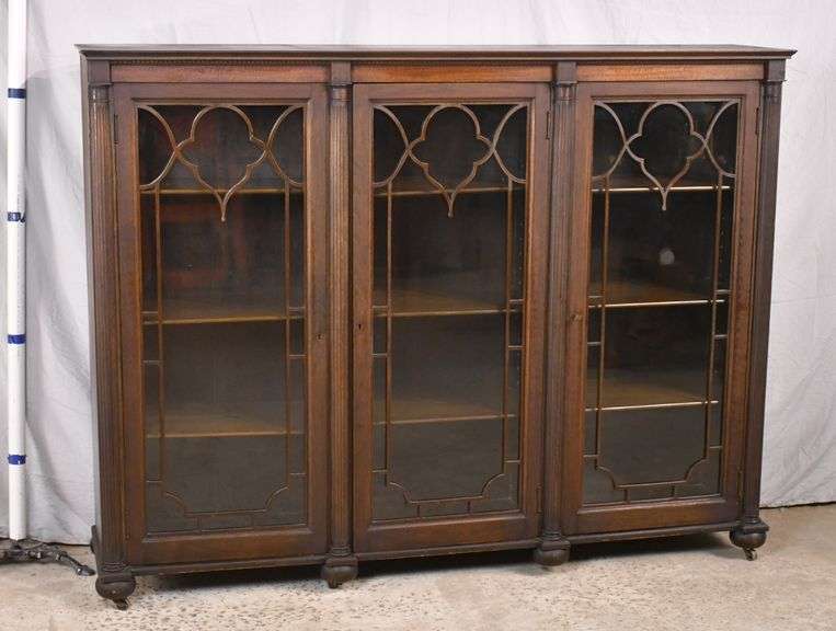 Mahogany 3 door bookcase with fluted columns; 68-2161 - R.H. Lee & Co ...
