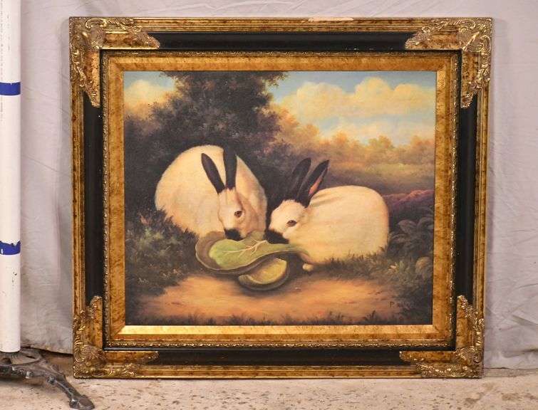 Framed print on board of 2 Himalayan rabbits; 37-1746 - R.H. Lee & Co ...