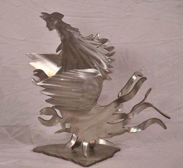 Stainless steel Gamecock statue with South Carolina state outline base ...