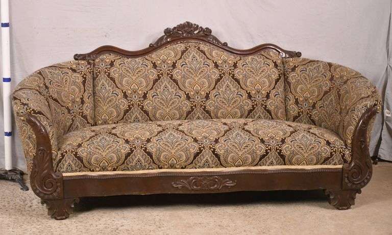 Carved Victorian style sofa; 1086-009 - R.H. Lee & Co. Auctioneers