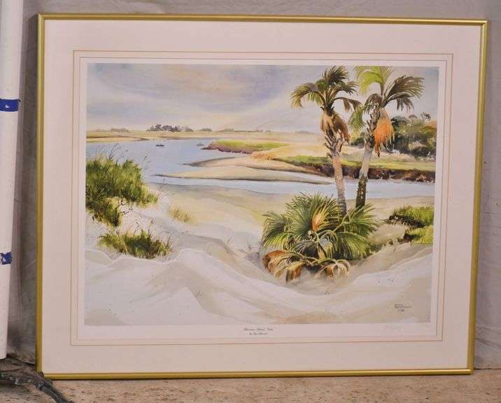 Large signed limited edition framed print "Barrier Island Vista" by Guy ...
