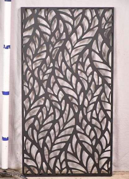 Large ornate black metal panel with leaf pattern; 4315-008 - R.H. Lee ...