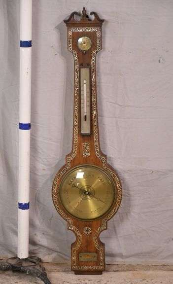 Winchester large wall mounted barometer/thermometer with mother-of ...