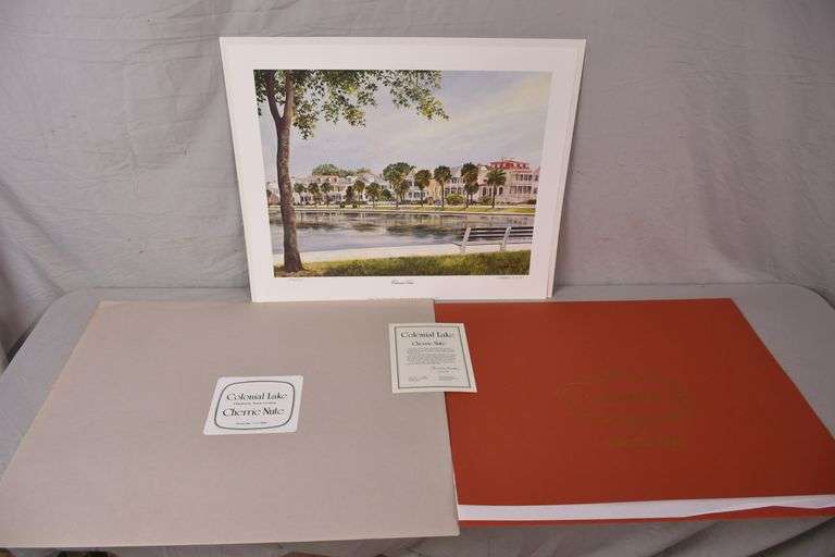 Signed limited edition unframed lithograph print "Colonial Lake" by ...
