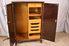Mahogany 2 door chifferobe with fitted interior; 1009-110 - R.H. Lee ...