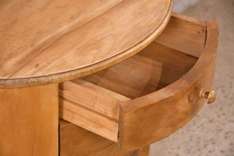 Rustic half-round 3 drawer commode; 74-9959 - R.H. Lee & Co. Auctioneers