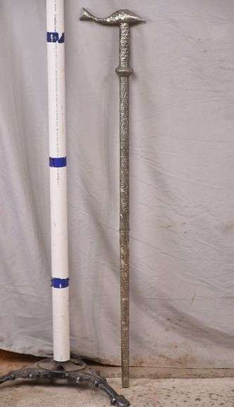 Ornate silver metal cane with fish handle; 961-138B - R.H. Lee & Co ...