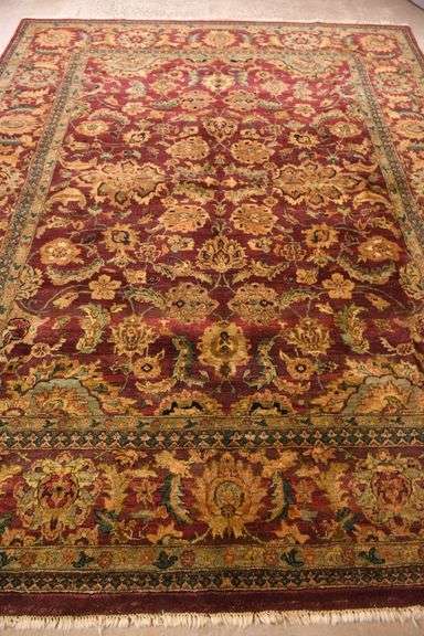 9x12 hand knotted Jaipur rug with wine color field; 705-142 - R.H. Lee ...
