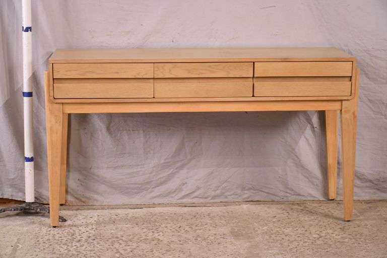 Modern style oak 3 drawer console table; 192-2430 - R.H. Lee & Co ...