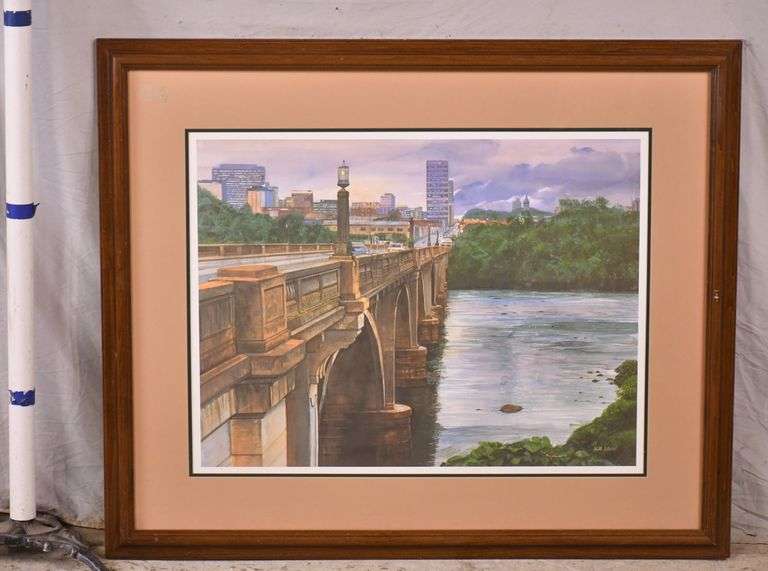 Large framed print of the Gervais St. bridge by Bill Stroud; 14475-019 ...