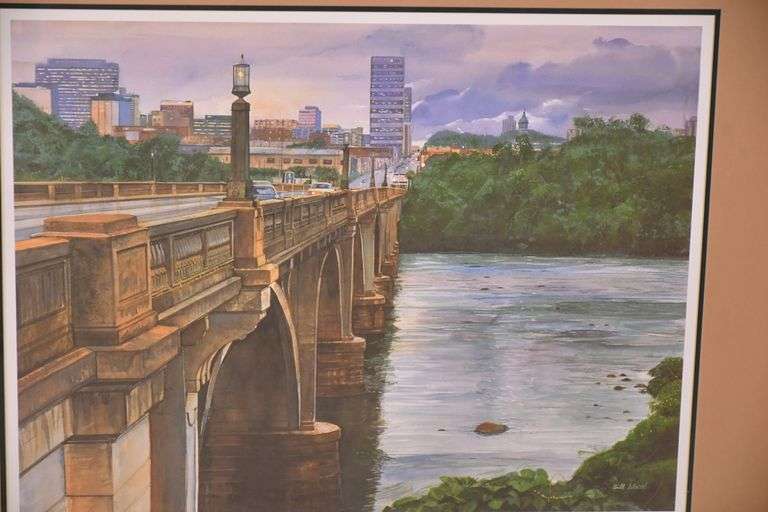 Large framed print of the Gervais St. bridge by Bill Stroud; 14475-019 ...