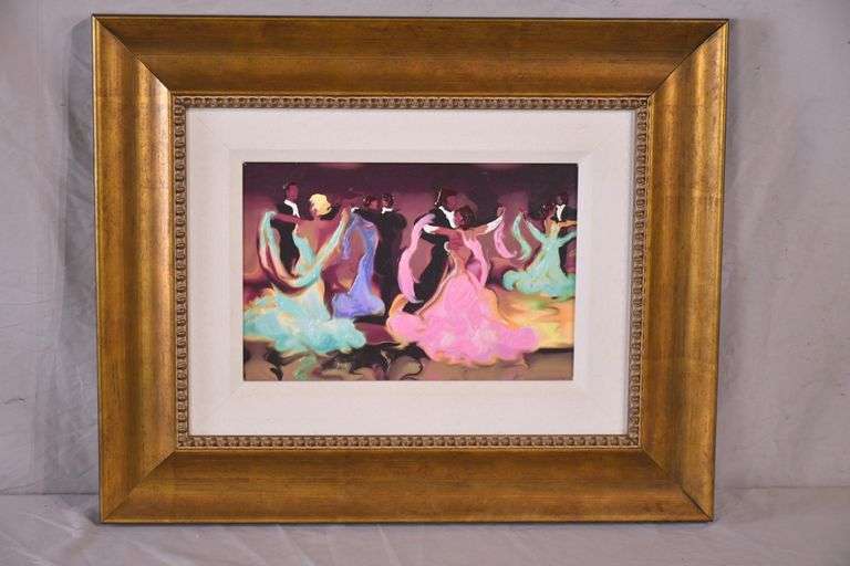 Signed framed hand embellished seriolithograph "Ballroom" by Steve ...
