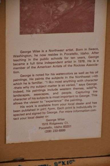 Pair of small signed framed prints by George Wise; 14221-056 - R.H. Lee ...