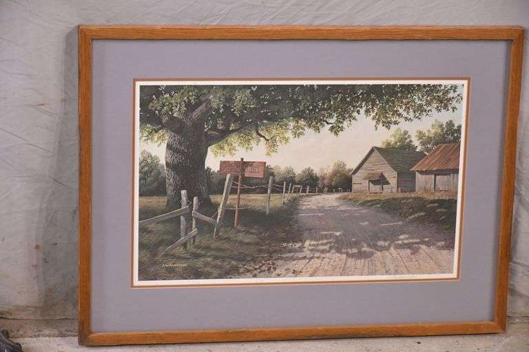 Signed limited edition framed print "Burma Shave" by Jim Harrison ...