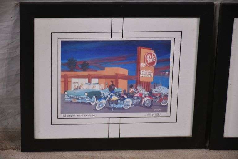 Pair of small signed framed prints by Stan Cline; 14221-059 - R.H. Lee ...