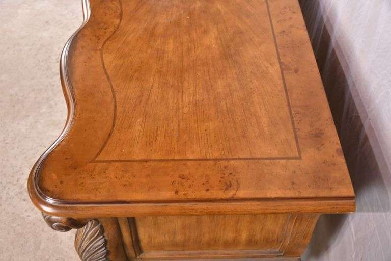 Aico "Michael Amini Signature Series" carved serpentine front kneehole ...