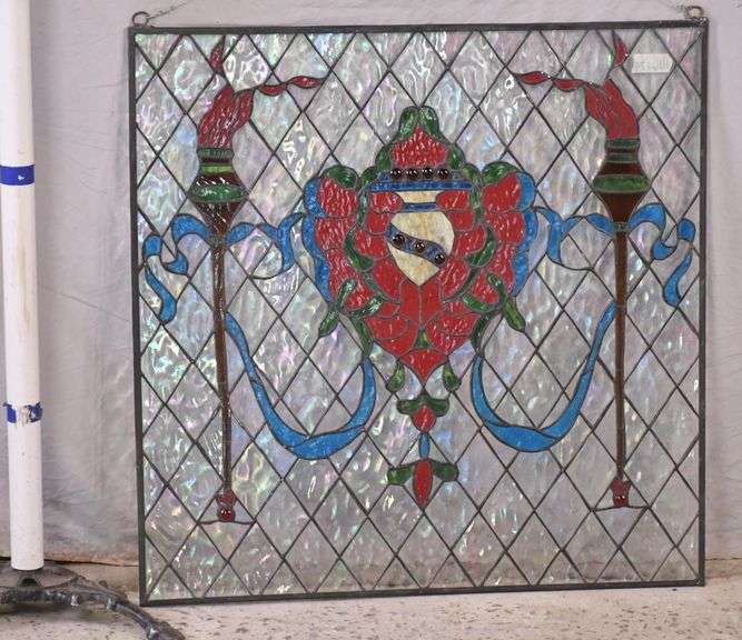 Large hanging stained glass panel; 1116-178 - R.H. Lee & Co. Auctioneers