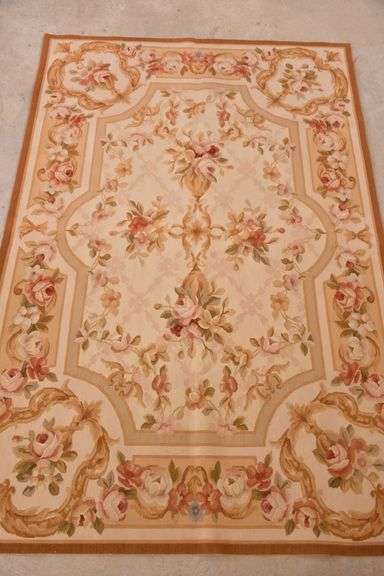 4x6 handmade needlepoint rug with rose pattern; 462-003 - R.H. Lee & Co ...