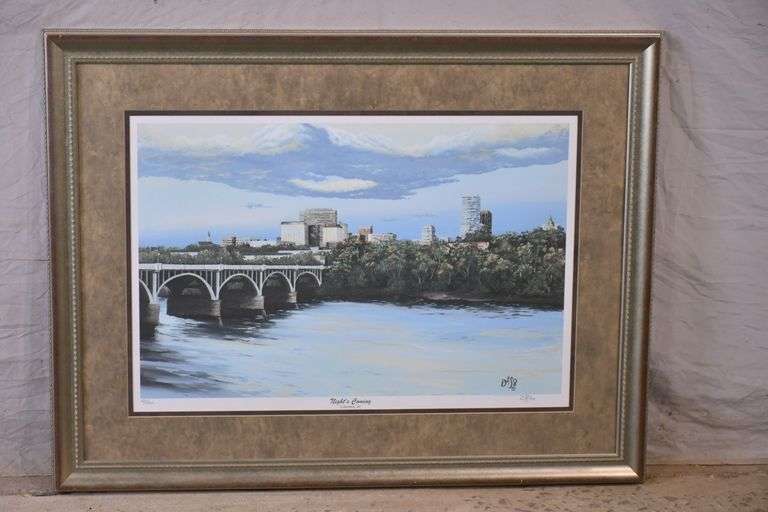 Large signed limited edition framed print "Night's Coming" by Daso ...