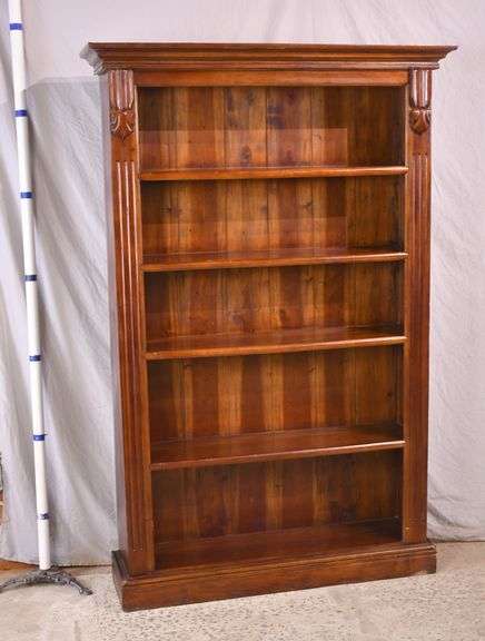 Mahogany open front bookcase with fluted columns; 74-10365 - R.H. Lee ...