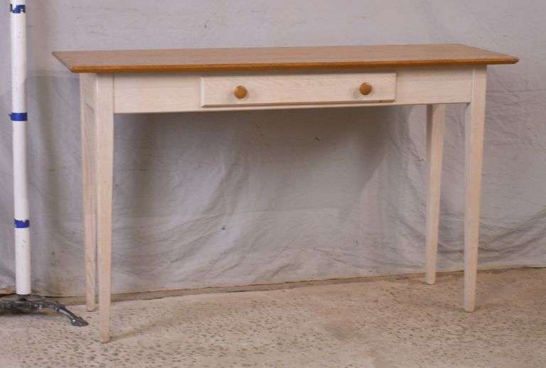 Oak single drawer console table with tapered legs; 68-3244 - R.H. Lee ...